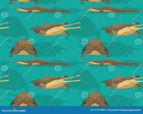 Indian Gharial Cartoon Vector Illustration 98036194