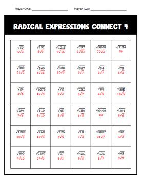 Simplifying Square Root Expressions Connect By Natalie Beebe TPT