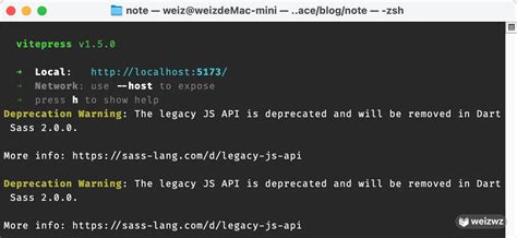 Vitepress中警告sass Api过期：the Legacy Js Api Is Deprecated And Will Be Removed In Dart Sass 200 唯知笔记