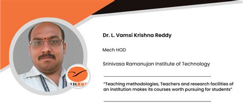 Srinivasa Ramanujan Institute Of Technology Dr L Vamsi Krishna Reddy Mech Hod