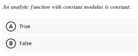 Solved An Analytic Function With Constant Modulus Is