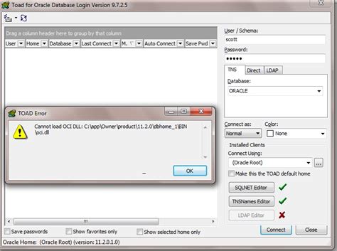 Solved Toad For Oracle Not Working For Oracle 64 Bit On Windows 7
