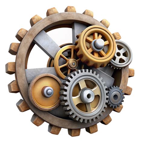 Elegant Classic Assemblage Of Gears And Cogs Steampunk Style Cutout