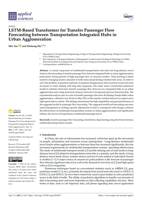 Pdf Lstm Based Transformer For Transfer Passenger Flow Forecasting Between Transportation