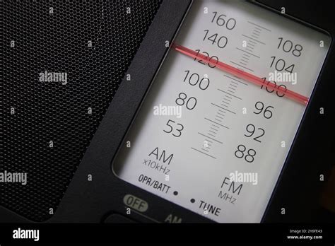 Image Of An Analogue Dial On A Portable Radio With Lines And Markings For Medium Wave Am And