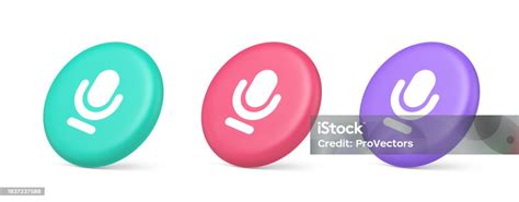 마이크 소리 라이브 녹음 버튼 웹 앱 디자인 라디오 음악 방송 3d 아이소 메트릭 원 아이콘 0명에 대한 스톡 벡터 아트 및 기타 이미지 Istock