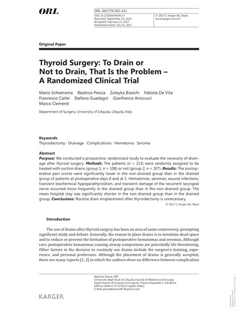 Pdf Thyroid Surgery To Drain Or Not To Drain That Is The Problem