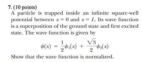 Solved 7 10 Points A Particle Is Trapped Inside An