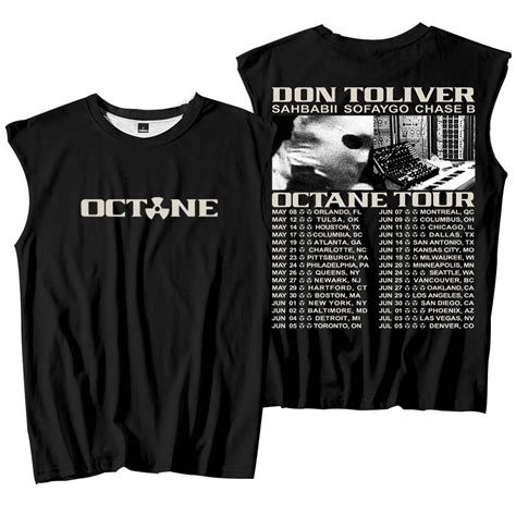 Don Toliver Octane Tour 2026 Merch Tank Tops Sleeveless T Shirt Port