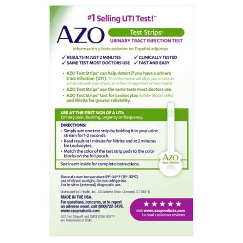 Azo Urinary Tract Infection Test Strips 3 Count Fred Meyer