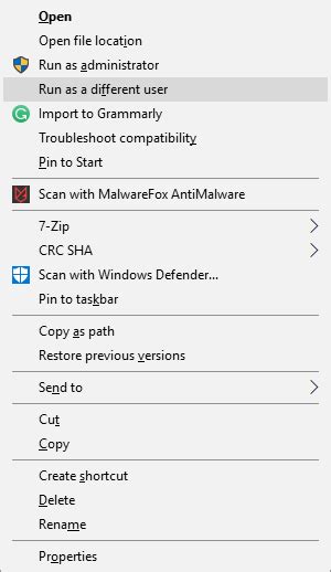 How To Enable Run As A Different User On Windows 10 Start Menu Windows Chimp