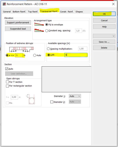 Different Stirrup Distribution When Comparing Required And Provided Concrete Beam Reinforcement