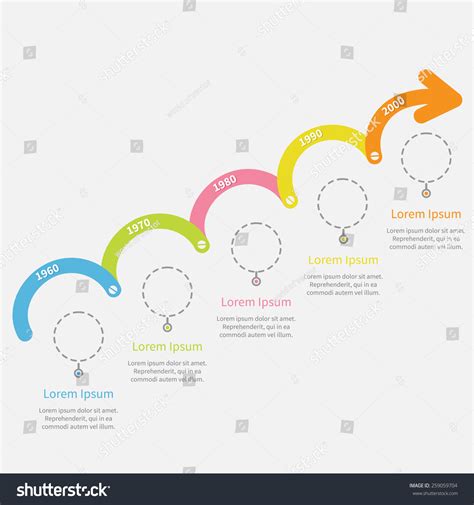 Timeline Infographic Upwards Arrow Screw Dash Stock Illustration Shutterstock