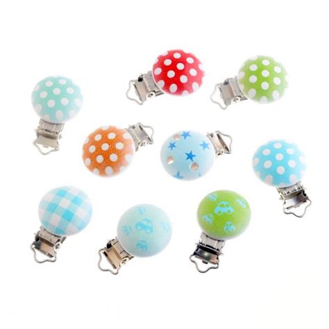 Badu Bg Щипки за бебешка залъгалка Шарка Дървени метални държачи Сладки бебешки залъгалки