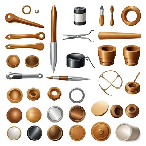 Craft Kit Vector Set White Background Isolated Premium Ai Generated Vector