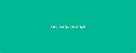 Passportjs Example