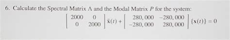 Solved Calculate the Spectral Matrix Λ and the Modal Chegg com