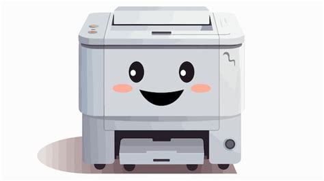 Smiling Grey Printer Printing Funny And Cute Professional Image For
