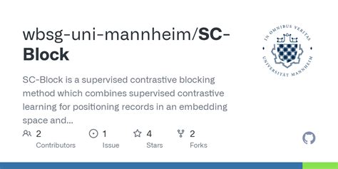 Github Wbsg Uni Mannheimsc Block Sc Block Is A Supervised Contrastive Blocking Method Which