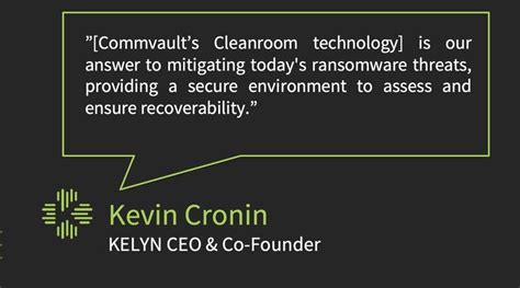 Sandy Moran On Linkedin Cleanroomrecovery Kelyn Commvault Dataprotection