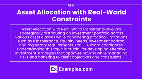 Asset Allocation With Real World Constraints Notes And Practice