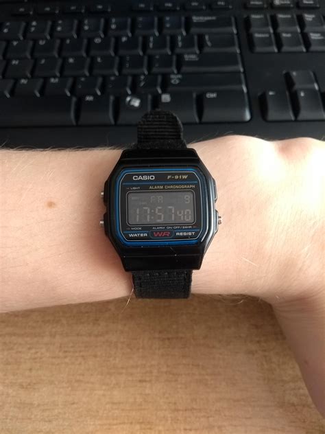 My F 91w With Nato Strap And Negative Mod Casio