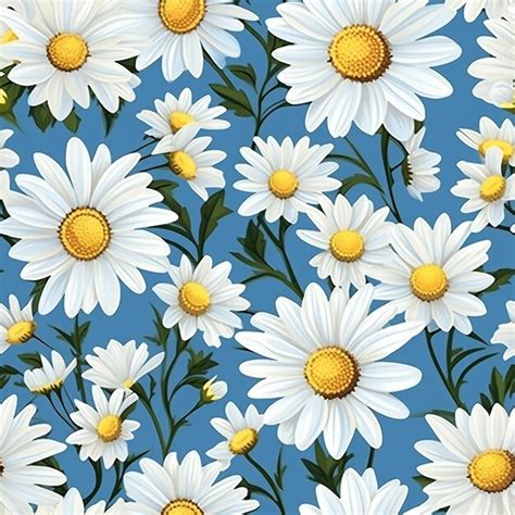 Premium Ai Image Radiant Daisy Blooms Floral Pattern
