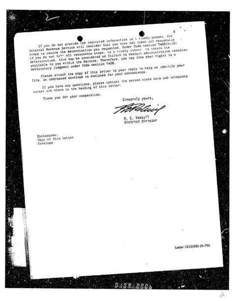 1982 Irs Form 4564 13 May 82 Irs Letter 24 June 82 Pdf