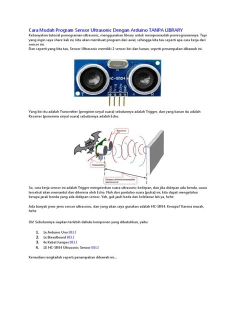Cara Mudah Program Sensor Ultrasonic Dengan Arduino Tanpa Library Pdf