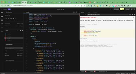 Codesandbox Demo Error · Issue 41844 · Ant Designant Design · Github