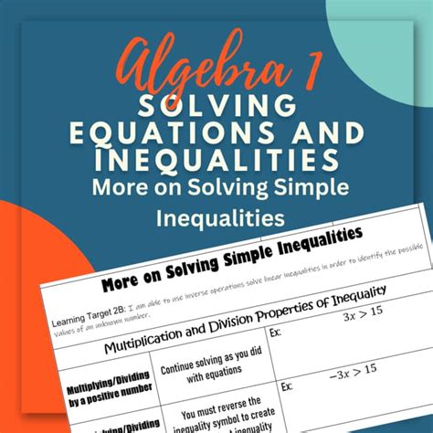 More On Solving Simple Inequalities Notes Outline Tpt