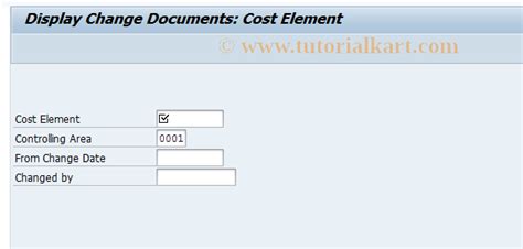 Ka Sap Tcode Cost Element Display Changes