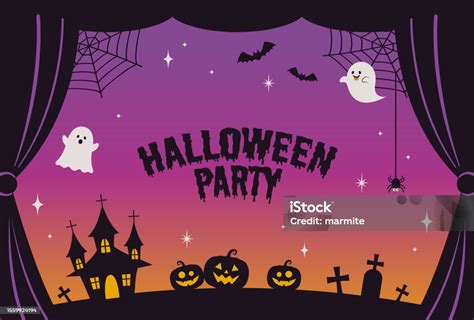 배너 카드 전단지 소셜 미디어 월페이퍼 등을 위한 할로윈 아이콘 세트가 있는 벡터 배경입니다 0명에 대한 스톡 벡터 아트 및 기타 이미지 Istock