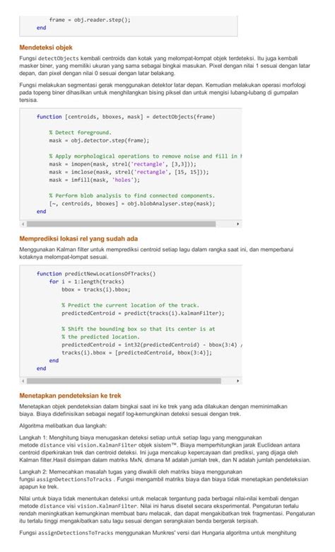 Motion Based Multiple Object Tracking Matlab And Simulink Example Pdf