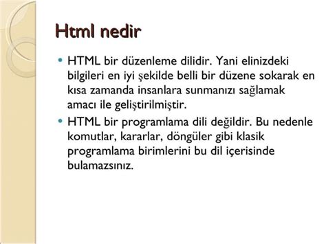 Html Nedir Ppt