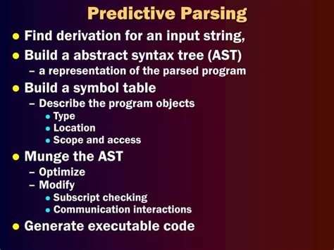 Ppt Predictive Parsing Powerpoint Presentation Free Download Id4185034