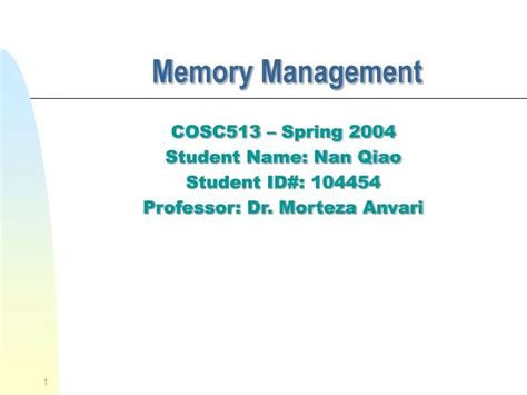 PPT Memory Management PowerPoint Presentation Free Download ID