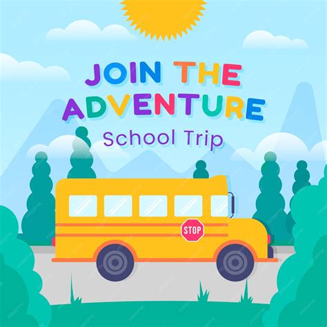 Free Vector Flat Design School Trip Illustration