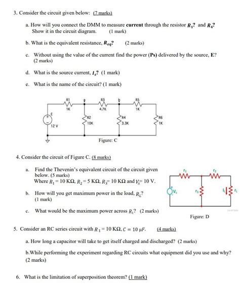 Solved Consider The Circuit Given Below Marks A How Chegg Com