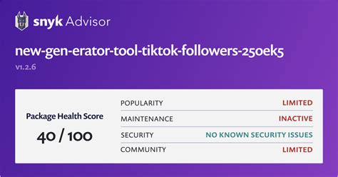 new gen erator tool tiktok followers 25oek5 npm package snyk