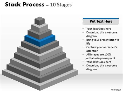 Stack Process With 10 Stages Presentation PowerPoint Diagrams PPT Sample Presentations PPT