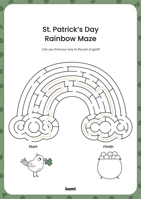 St Patricks Day Rainbow Maze Answer Key For Teachers Perfect Worksheets Library