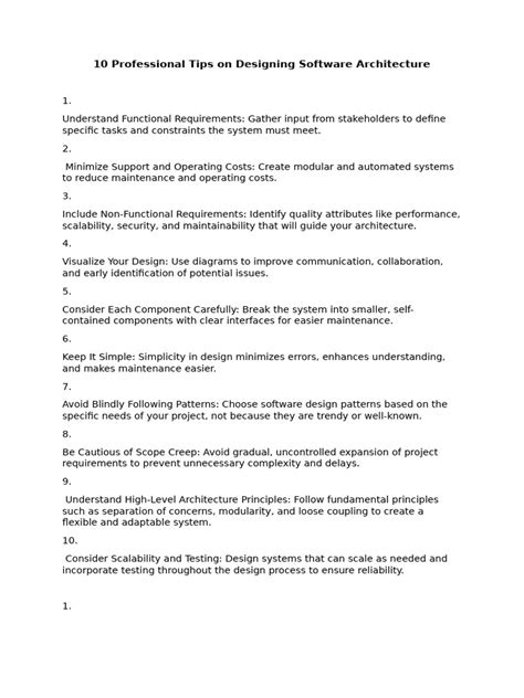 10 Professional Tips On Designing Software Architecture Pdf