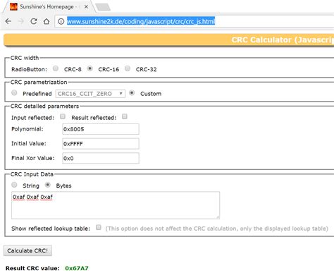 CC Bit CRC Calculator Sub GHz Forum Sub GHz TI E E Support Forums