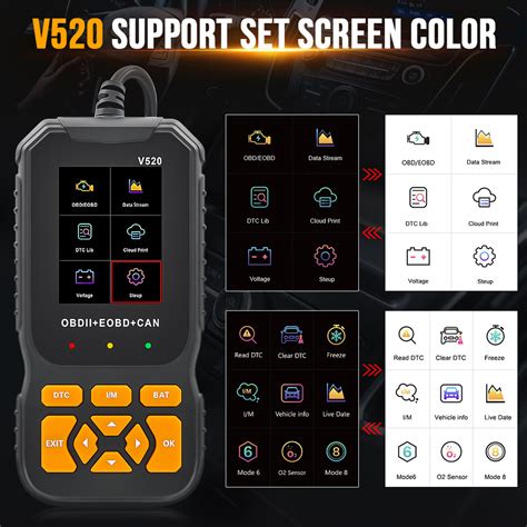 V520 Car Diagnostic Instrument Elm327 Code Reader Obd2 Scanner Engine
