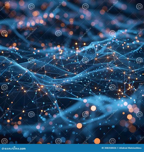 Structure Of The Network Connection Of Points And Lines Stock