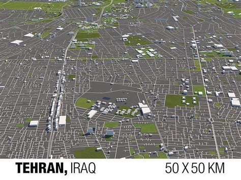 Tehran Iran 50x50km City Map 3d Model Cgtrader