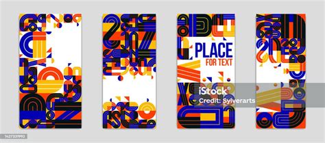 배너 세트의 현대적인 추상 적 커버 벡터 기하학적 현대 유행과 세련된 디자인 텍스트 장소와 배경 0명에 대한 스톡 벡터 아트 및 기타 이미지 Istock