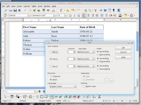 how to create a table in openoffice spreadsheet intended for seven