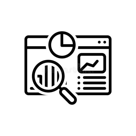 Black Line Icon For Analysis Marketing And Data Stock Vector Illustration Of Data Research